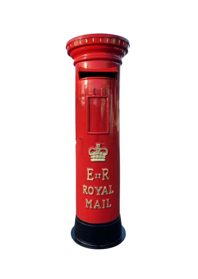 Red Pillar Box Post Box | Full Size Cast Aluminium ER II – ELIZABETH ...